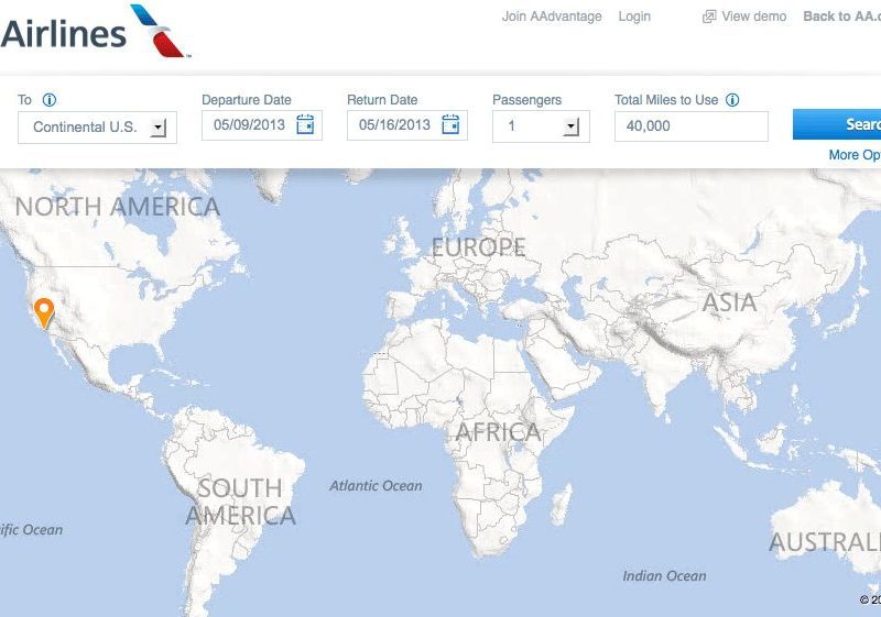 Snapshot, AA Award Map - Peter Greenberg Travel Detective
